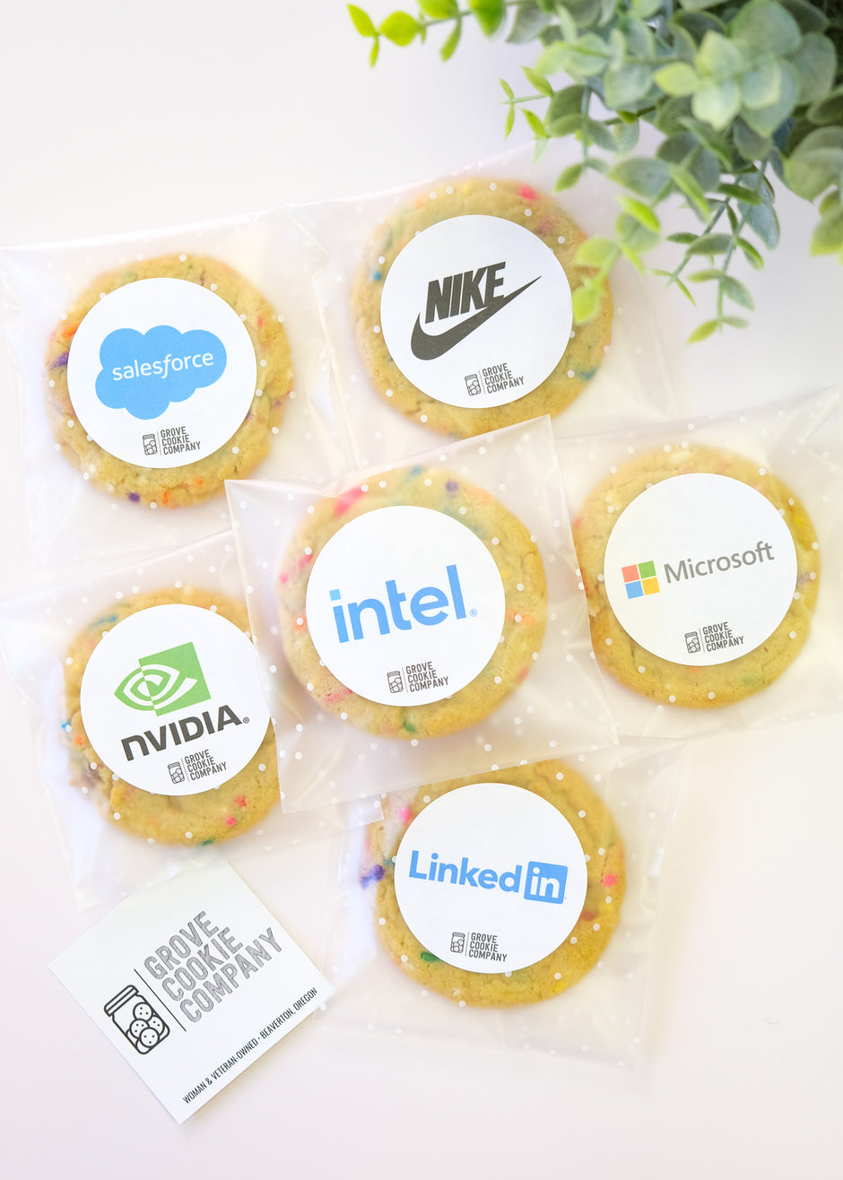 Custom Logo Cookies for Business | Upload your Logo – Grove Cookie Company
